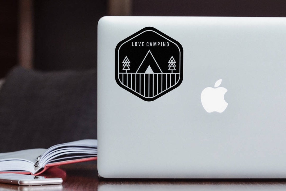 Love Camping Decal Adventure Camp Tent Forest Apple MacBook Sticker ...