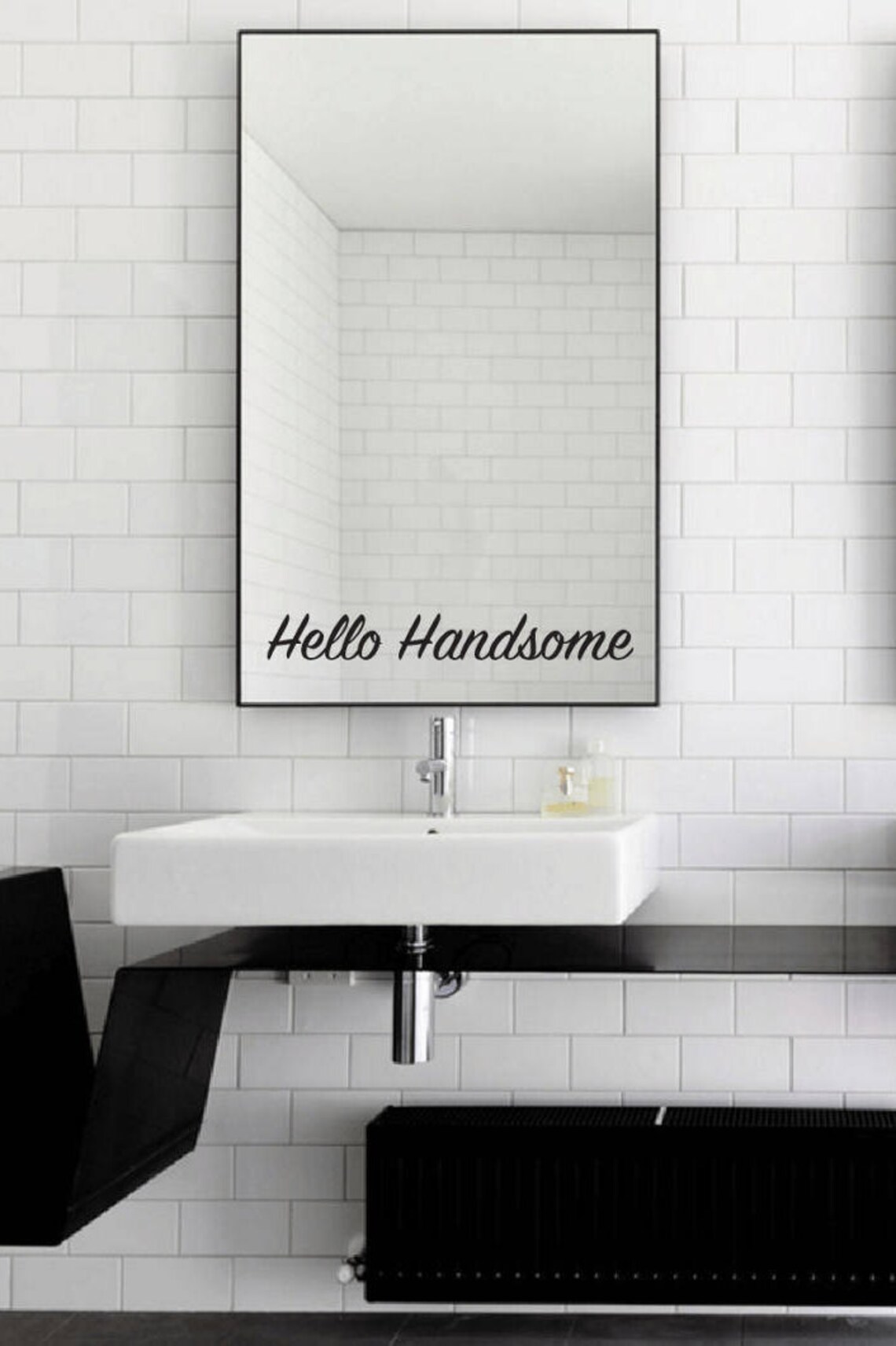 Hello Handsome Mirror Decal / Hello Handsome Mirror Sticker / - Etsy