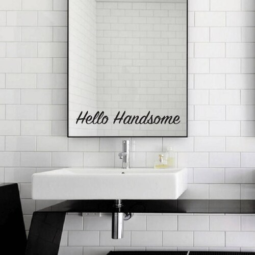 Hello Beautiful Vinyl Decal Sticker Bathroom Mirror Wall Art - Etsy