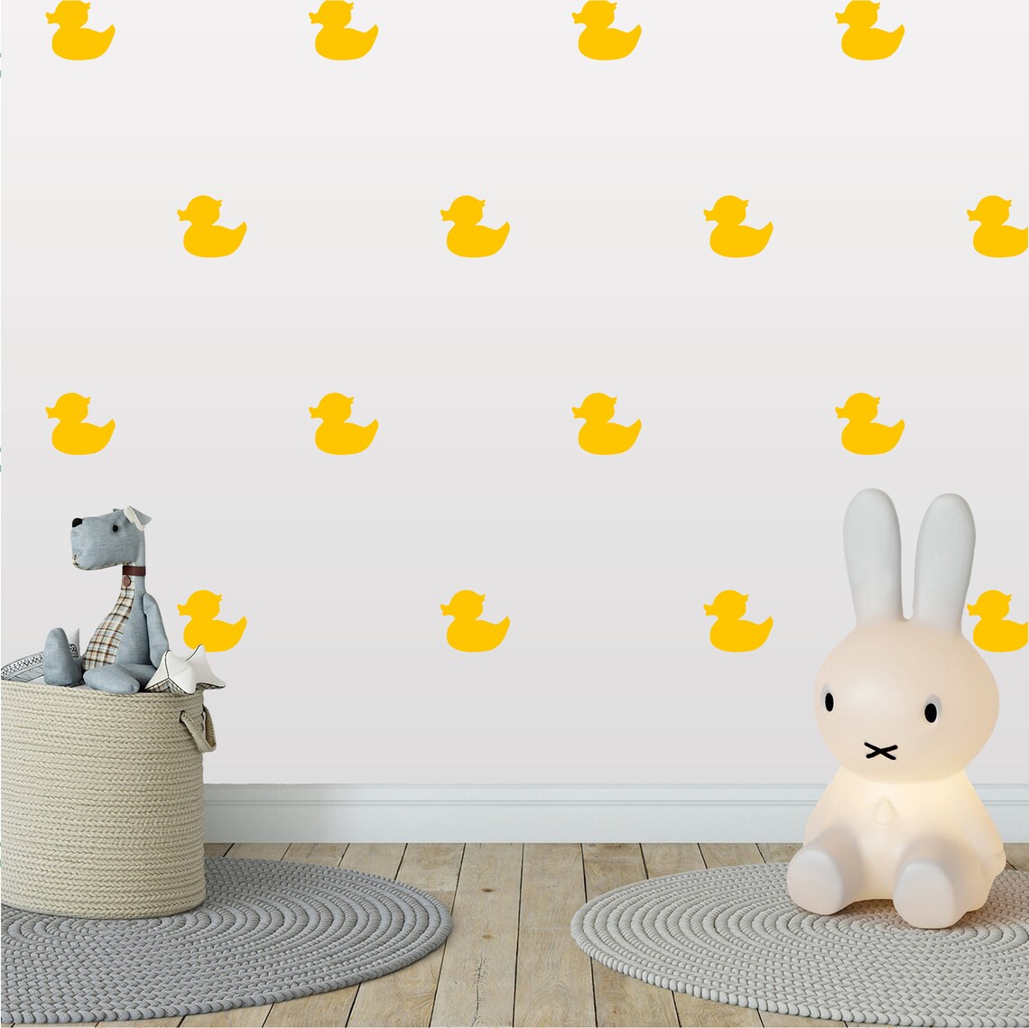 Rubber Duck Wall Pattern Decal Bathtub Duck Kid Room Nursery Sticker ...