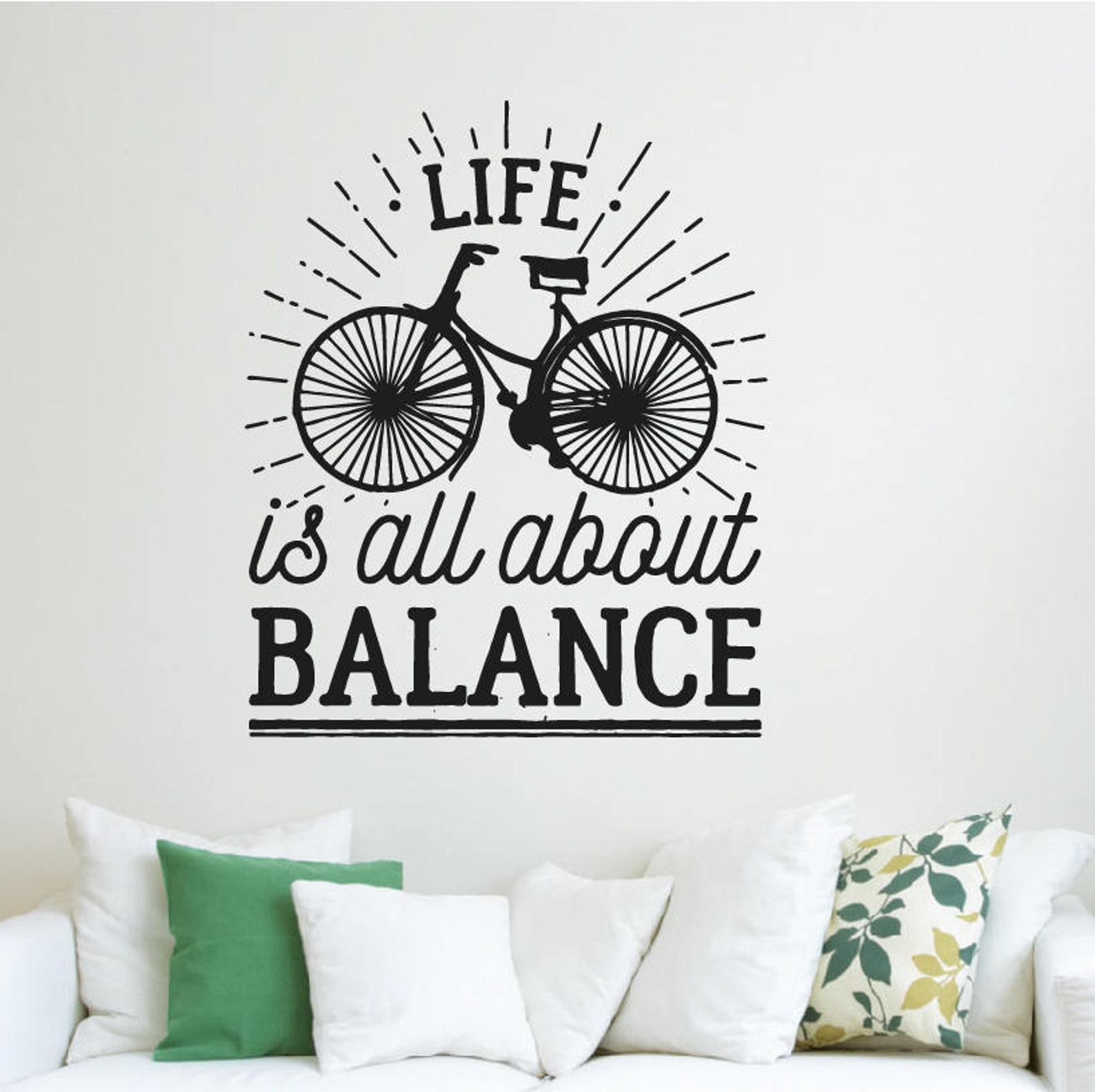 Life is About Balance Wall Decal Decor Bicycle Motivation - Etsy