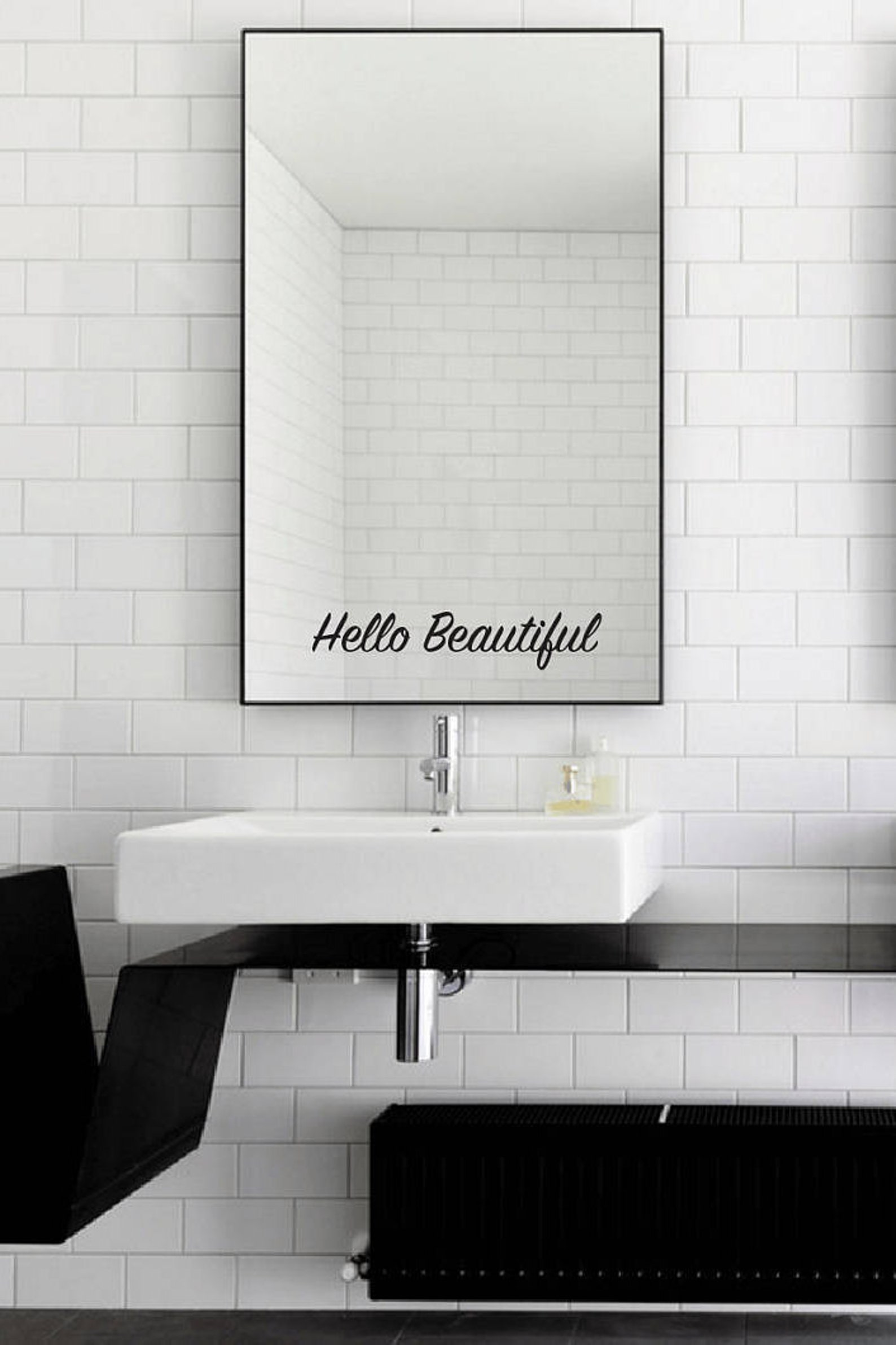 Hello Beautiful Mirror Decal / Hello Beautiful Mirror Sticker - Etsy