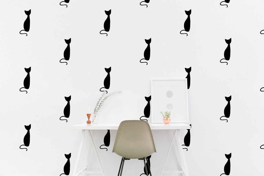 Cat Wall Decal - Kitty Nursery / Kids Room Wall Sticker, Kids Bedroom ...