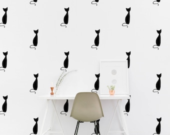 Cats Pattern Decal Kitty Wall Nursery / Cat Kids Room Wall | Etsy
