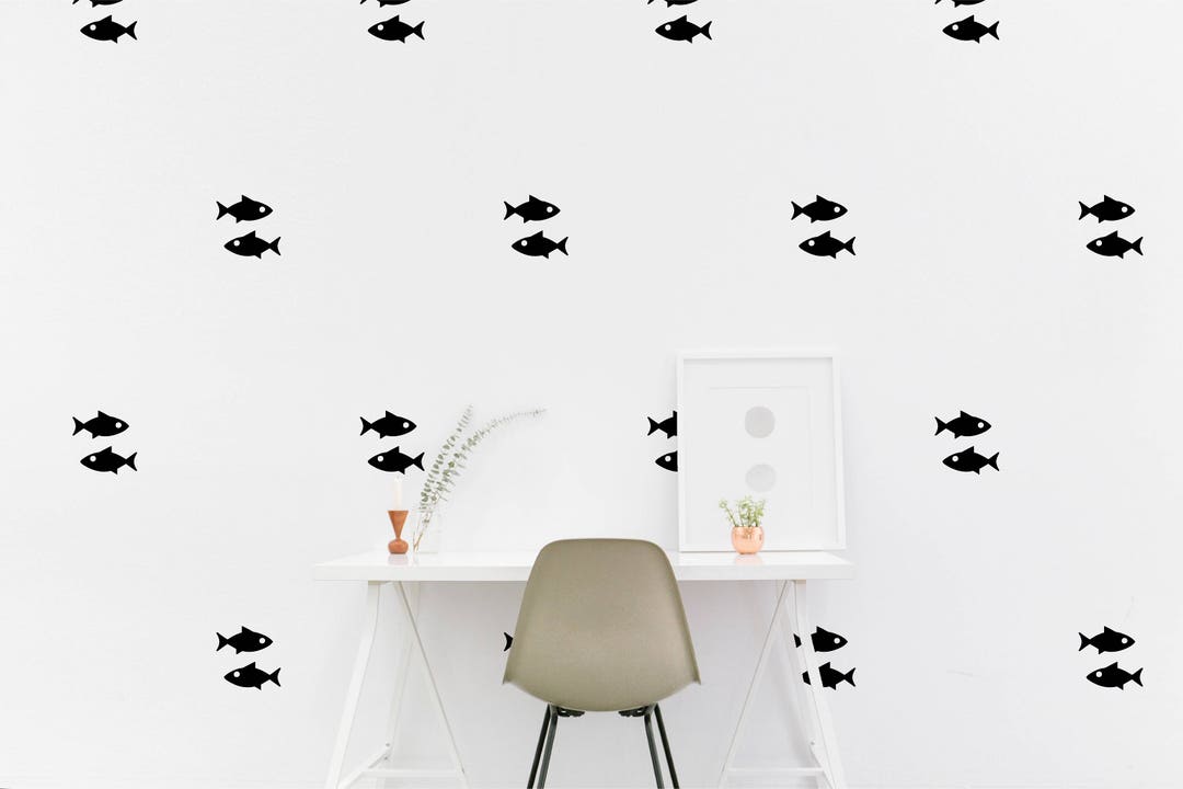 Fish Wall Decal Kids Room Nautical Fishy Wall Sticker, Bedroom Office ...