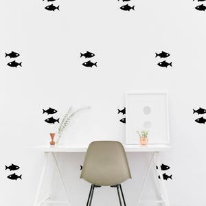 Fish Wall Decal Kids Room Nautical Fishy Wall Sticker, Bedroom Office ...