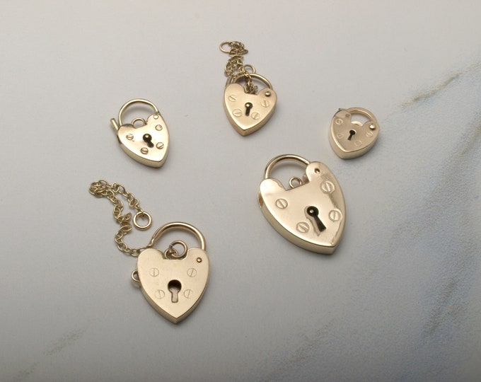 Vintage 9ct Gold Padlock Bracelet Catches. - Etsy