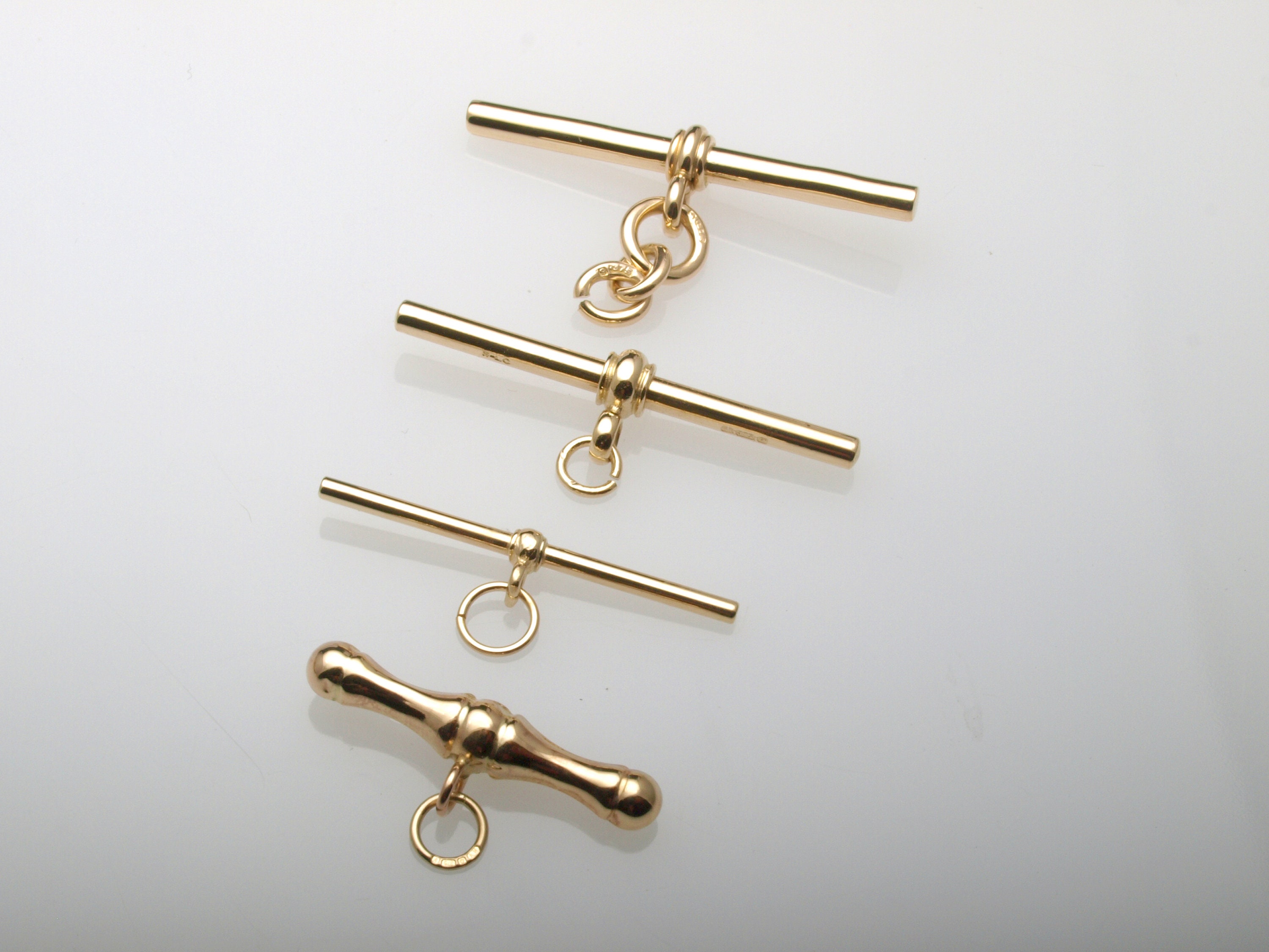 Vintage Solid Gold Albert Chain T Bars - Etsy