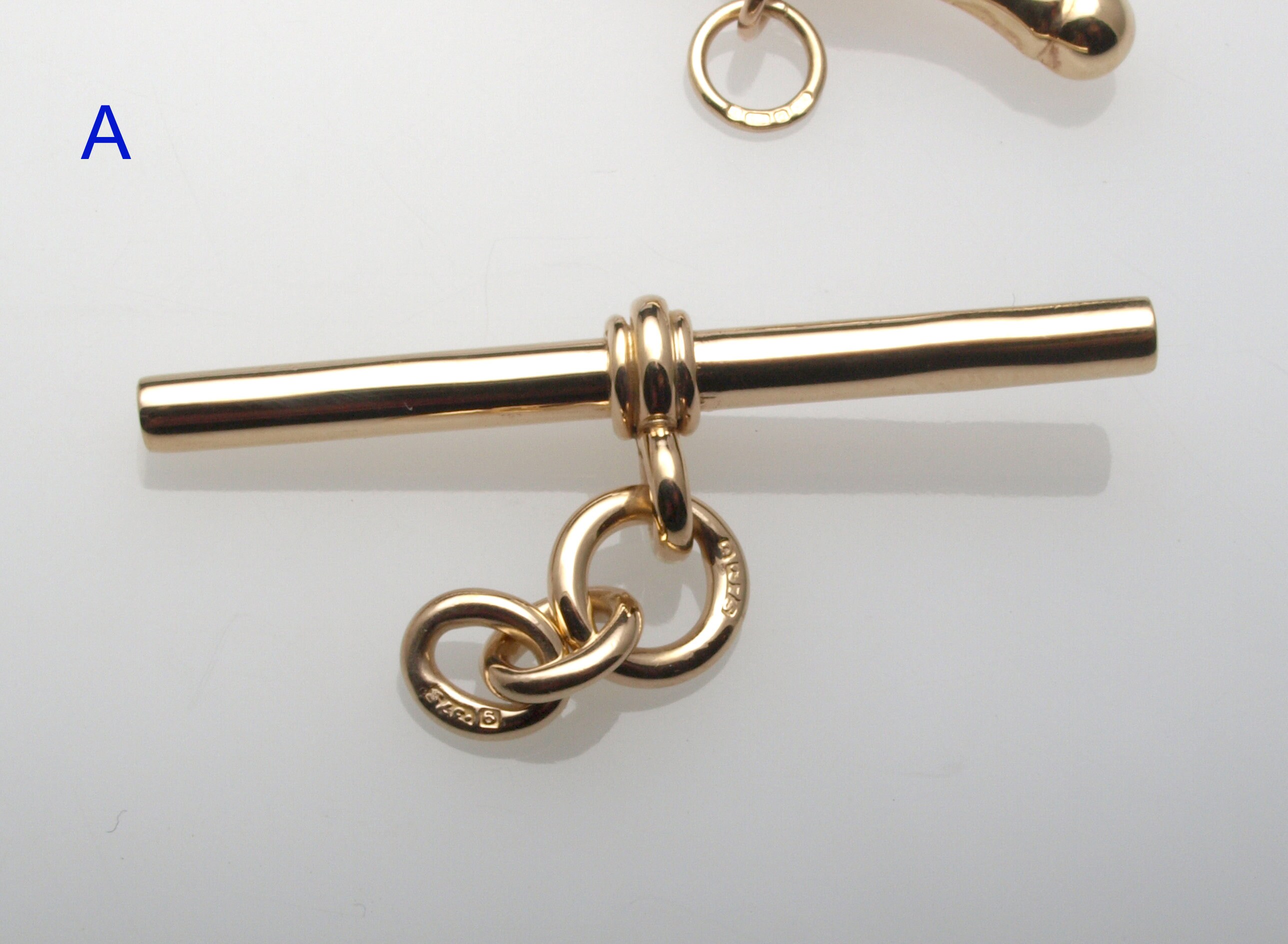 Vintage Solid Gold Albert Chain T Bars - Etsy