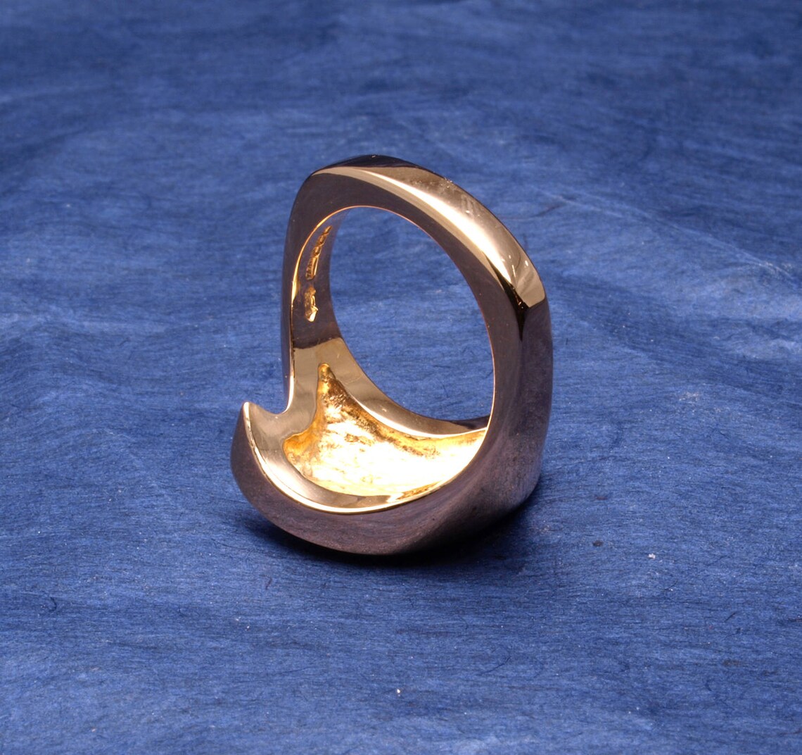 18ct Gold New Moon Diamond Ring - Etsy