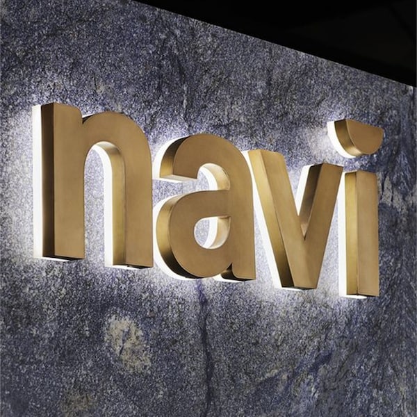 Gold Metal Sign for Logo - Etsy