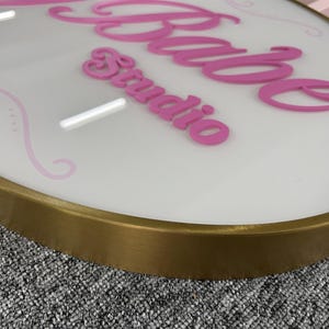 Custom Double Sided Oval Light Box: Gold Logo Exterior Sign - Etsy