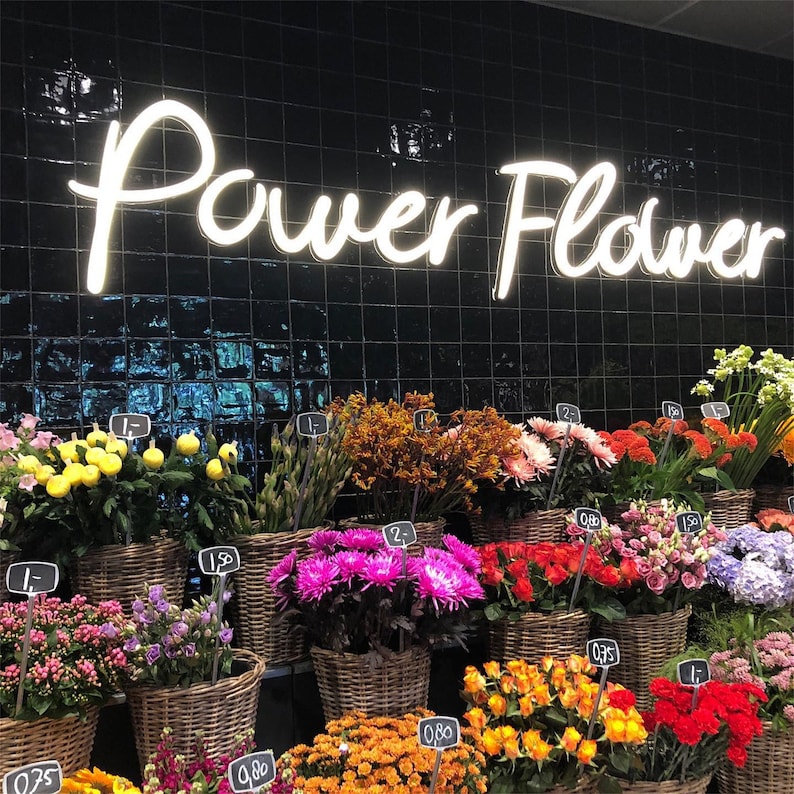 Elegant LED Letters, Florist Business Sign, Flower Shop Interior Decor ...