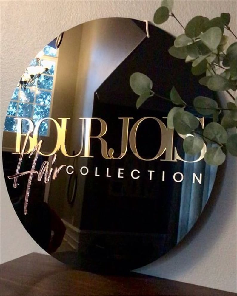 Business Neon Lights Mirror Round Logo Sign Acrylic Custom Logo ...