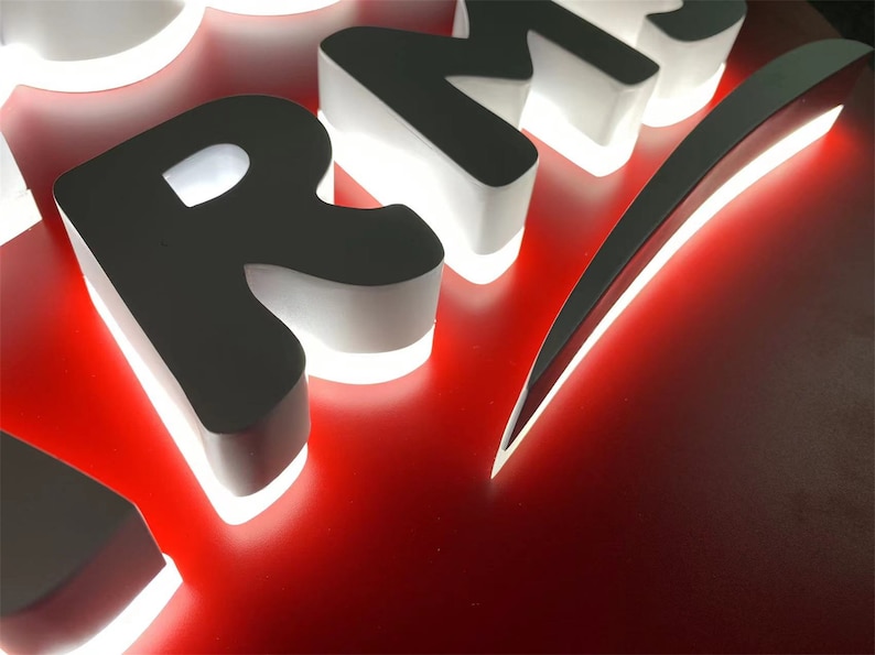 Custom Backlit Shop Name Sign Light Business Logo Backlit | Etsy