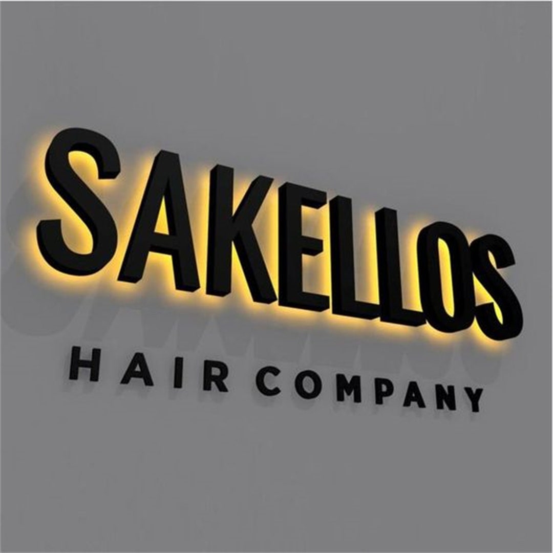 Custom 3D Backlit Logo Sign for Outdoor and Indoor Decor, Company Name ...