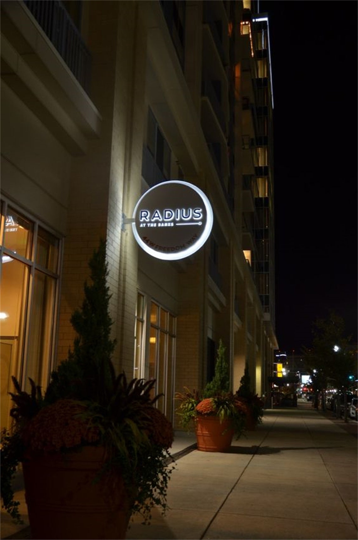 Double Sided Custom Round Exterior Circle Sign and Illuminated - Etsy