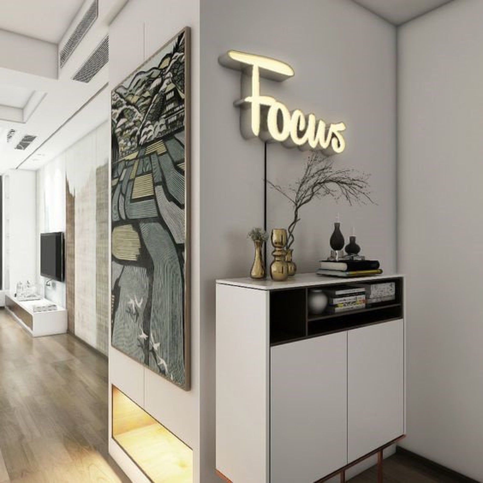Illuminated House Name Plaque, LED Name in Stainless Steel, Custom ...