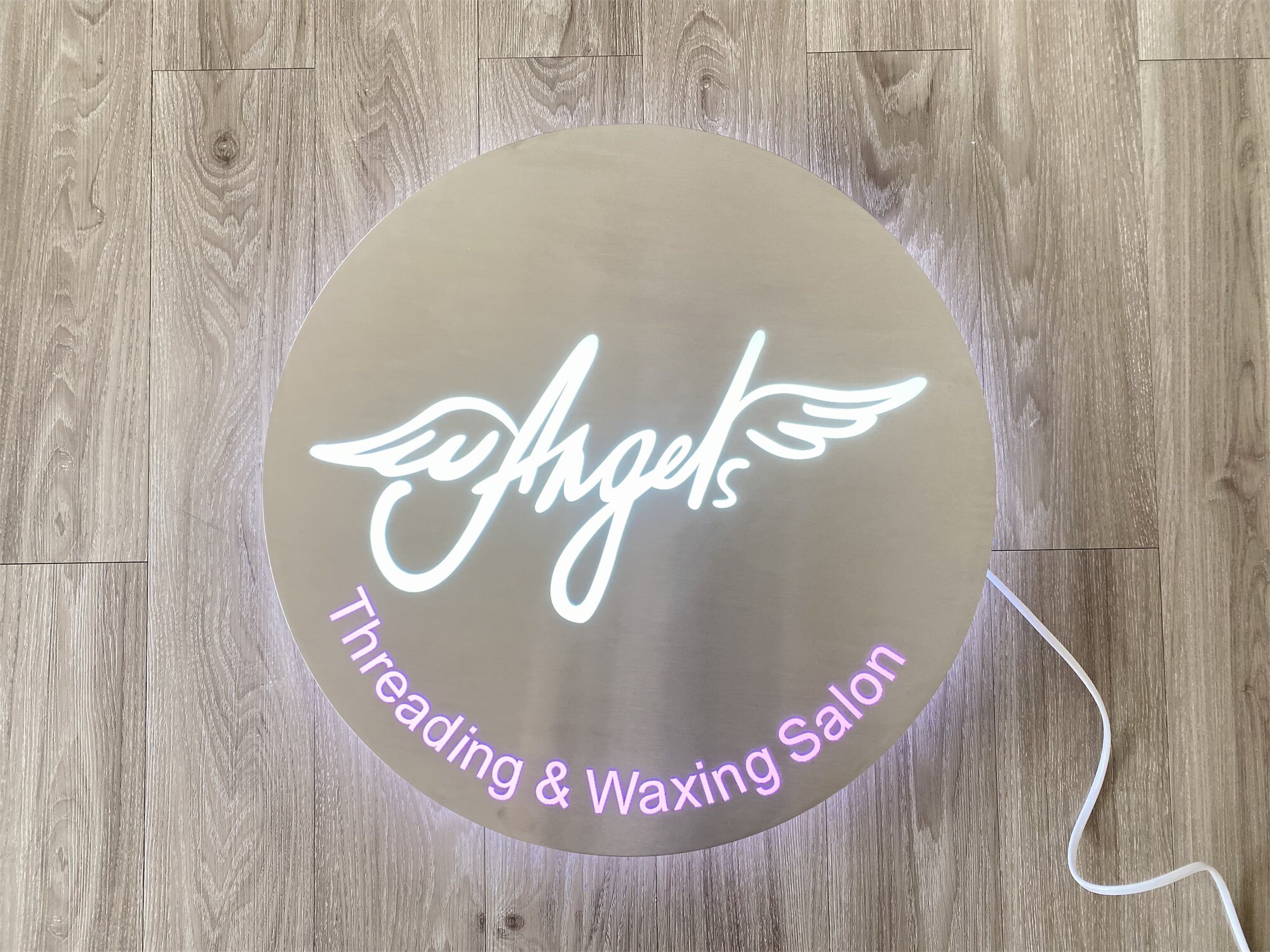 Custom LED Backlit Circle Sign: Halo Lighting Logo - Etsy