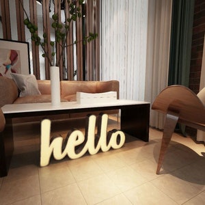 Illuminated House Name Plaque, LED Name in Stainless Steel, Custom ...