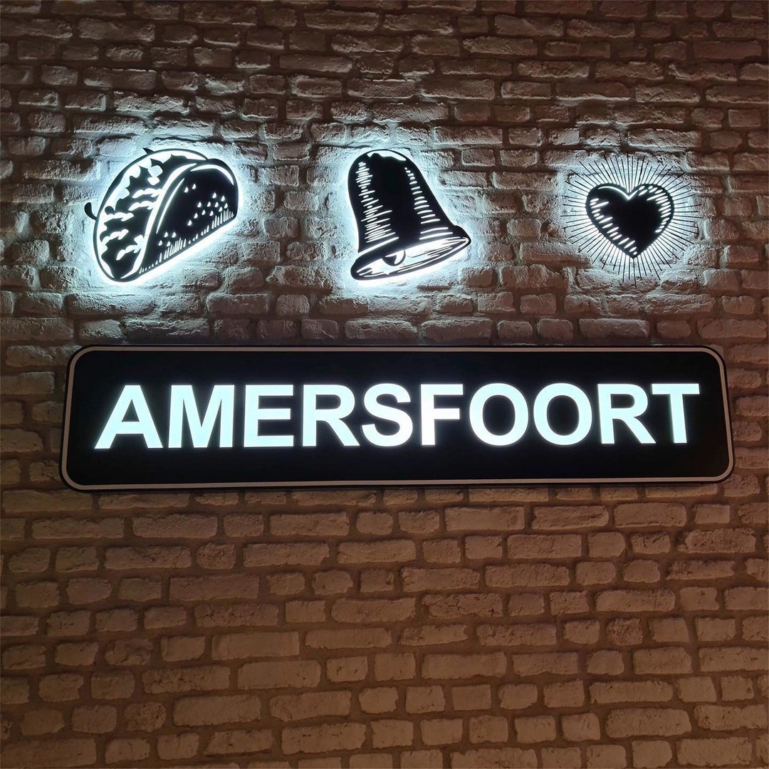 Backlit Letter Signage Wall Metal Illuminated Logo Board Led - Etsy