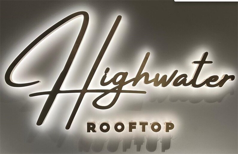 Backlit Letter Signage Wall Metal Illuminated Logo Board Led - Etsy