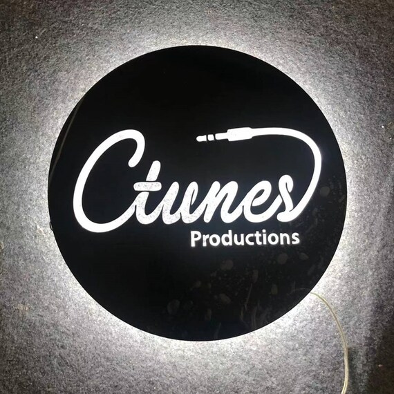 Custom Circle Backlit Logo Sign for Business Decor Logo - Etsy