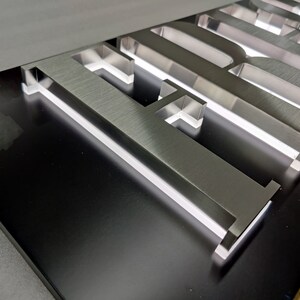 Brushed Silver Metal Backlit Sign With Backing Panel, Backlit Lobby ...