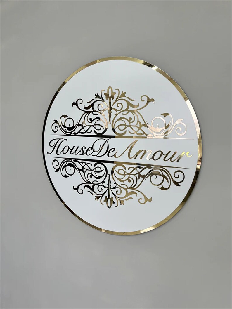 Business Neon Lights Mirror Round Logo Sign Acrylic Custom - Etsy