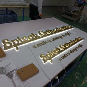 Lighted Sign, Custom Stainless Steel Backlit Sign, Business Logo Letter ...