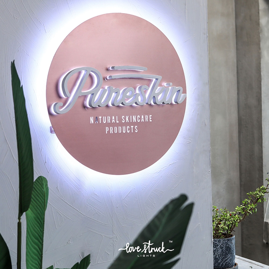 Custom Backlit Shop Name Sign Light, Business Logo Backlit Light ...