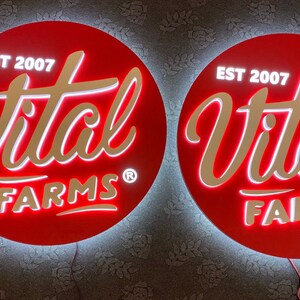 Custom Backlit Round Logo Sign Circular Light Box | Etsy