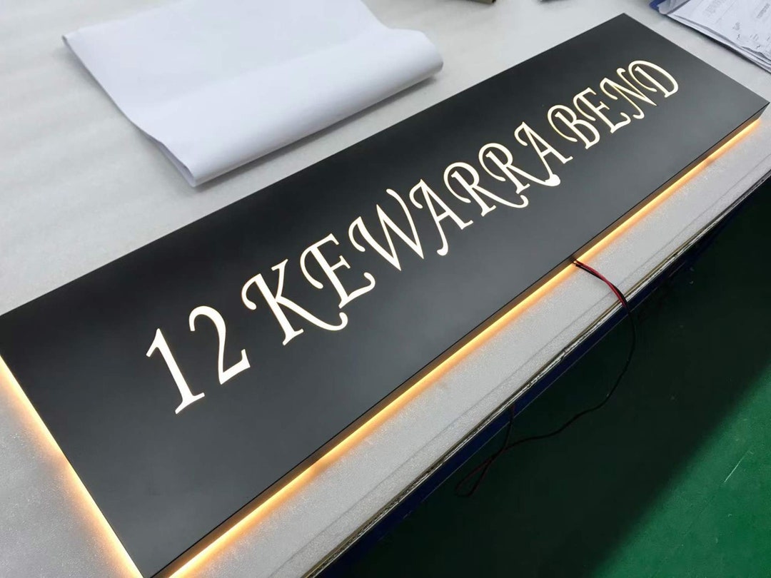 Illuminated Sign, LED House Name in Stainless Steel, Custom House Signs ...