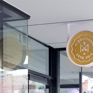 Custom Circle Backlit Logo Sign for Business Decor, Logo Design Into ...