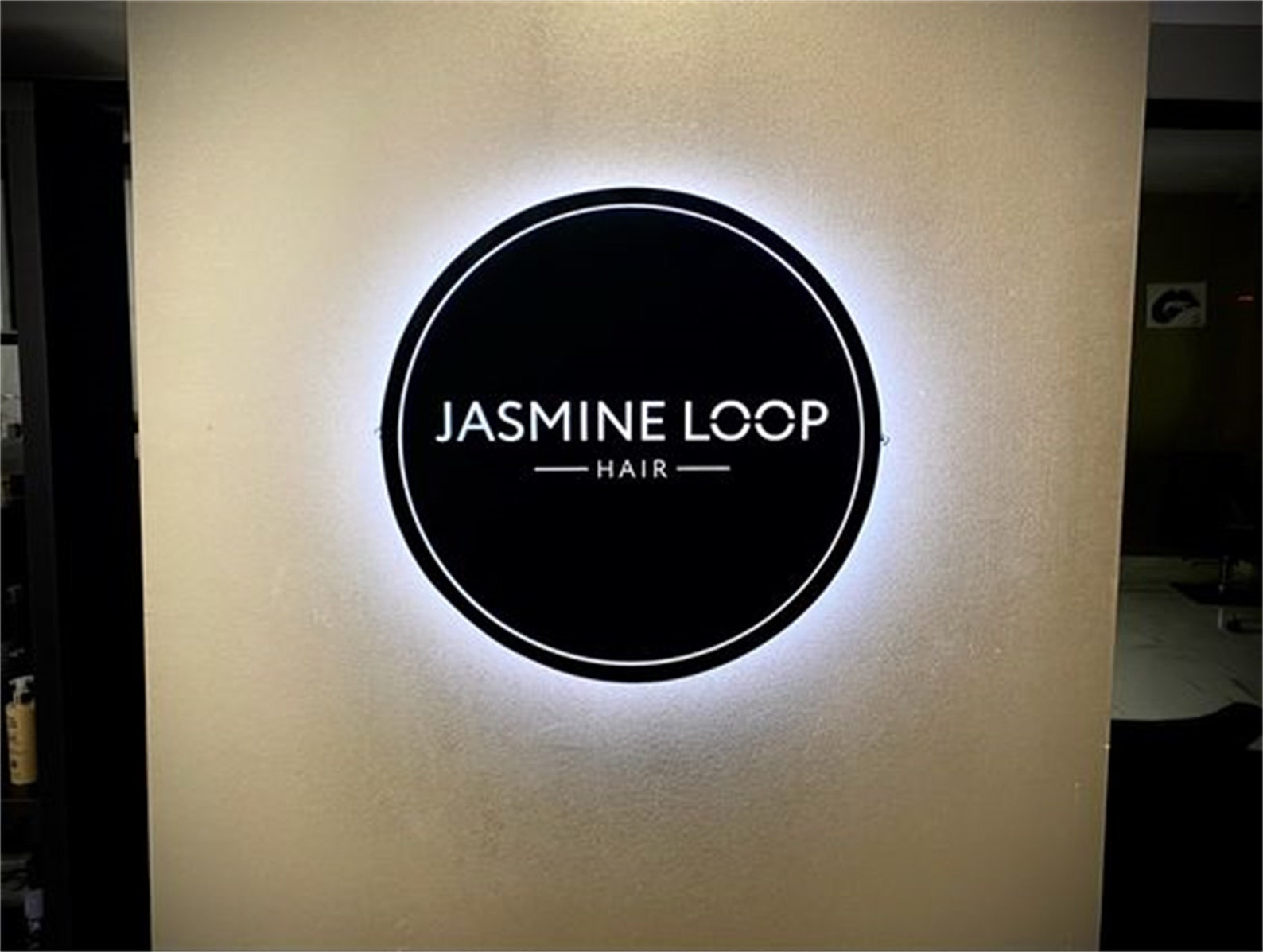 Business Neon Lights Mirror Round Logo Sign Acrylic Custom Logo ...