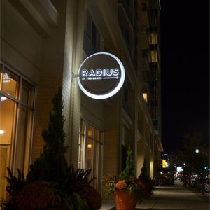 Custom Circle Backlit Logo Sign for Business Decor, Logo Design Into ...