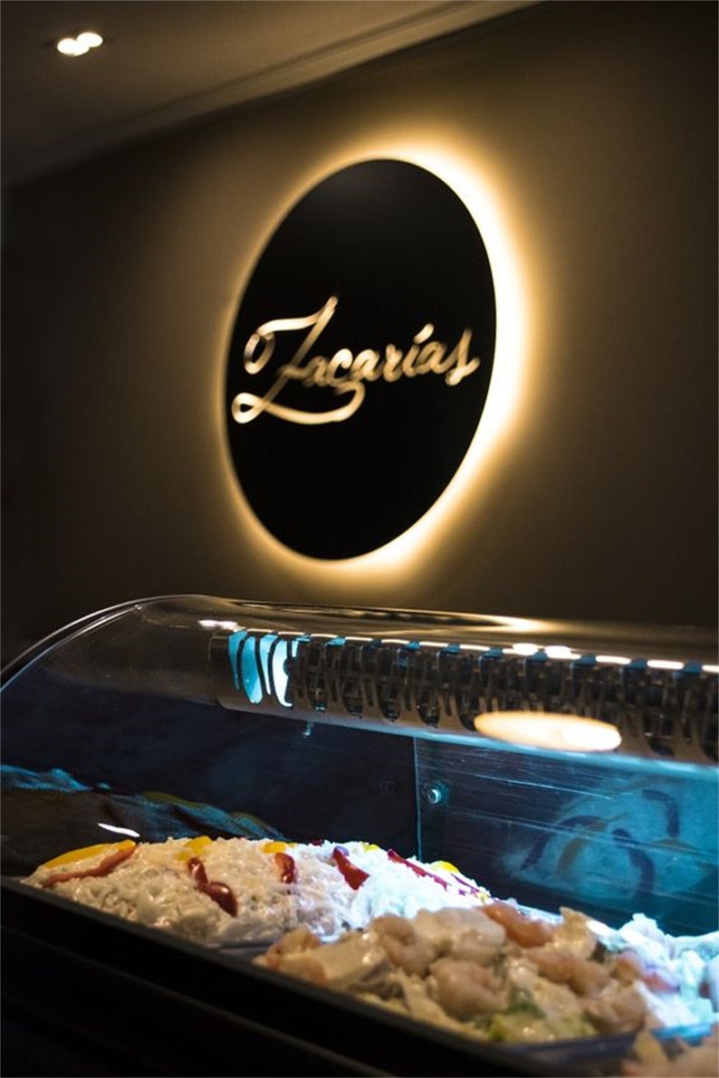Circle Lighted Sign, 3D Lettering Signage, Logo Backlit LED Signs and ...