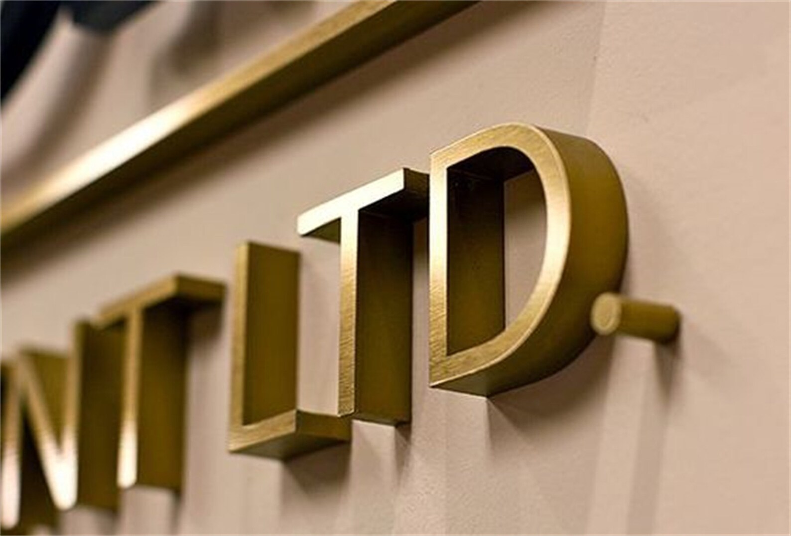 Custom Metal Business Sign: Mirror Gold Laser Cut Letters - Etsy