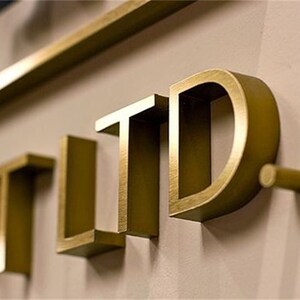 Mirror Gold Letters Office Sigin Metal Sign Laser Cut Metal Sign Custom ...