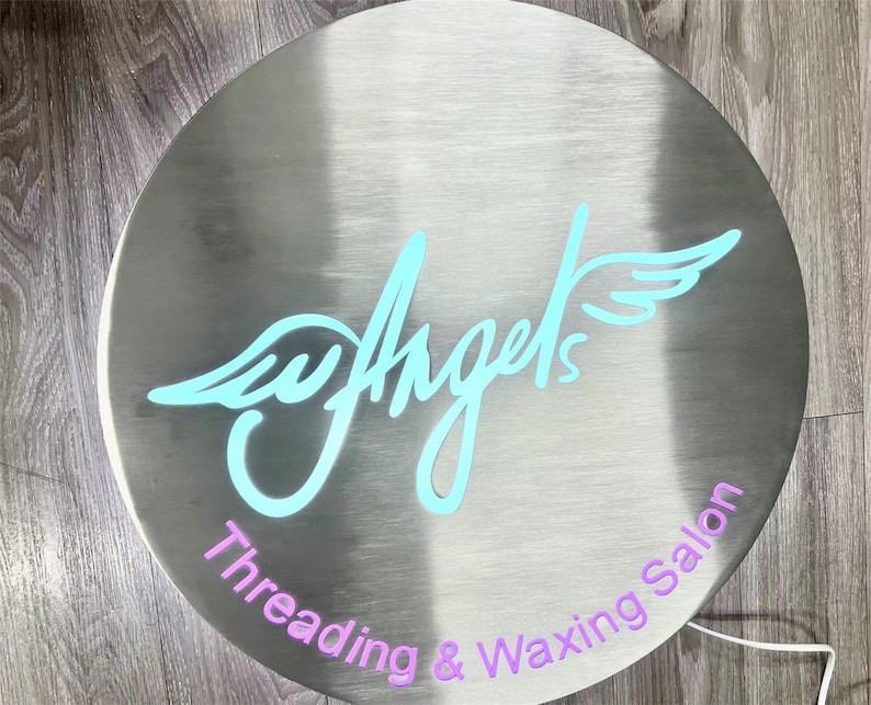 Custom LED Backlit Circle Sign: Halo Lighting Logo - Etsy