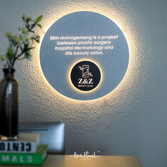 Custom Backlit Round Logo Sign Circular Light Box | Etsy