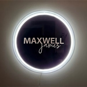 Cabinet Sign, Backlit Round Metal Signs, Backlit Sign (stainless Steel ...