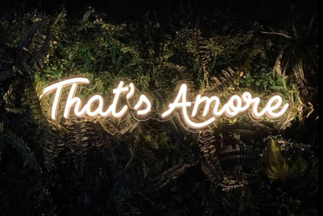That's Amore Neon Sign Light | Custom Warm White Wedding Neon Sign ...