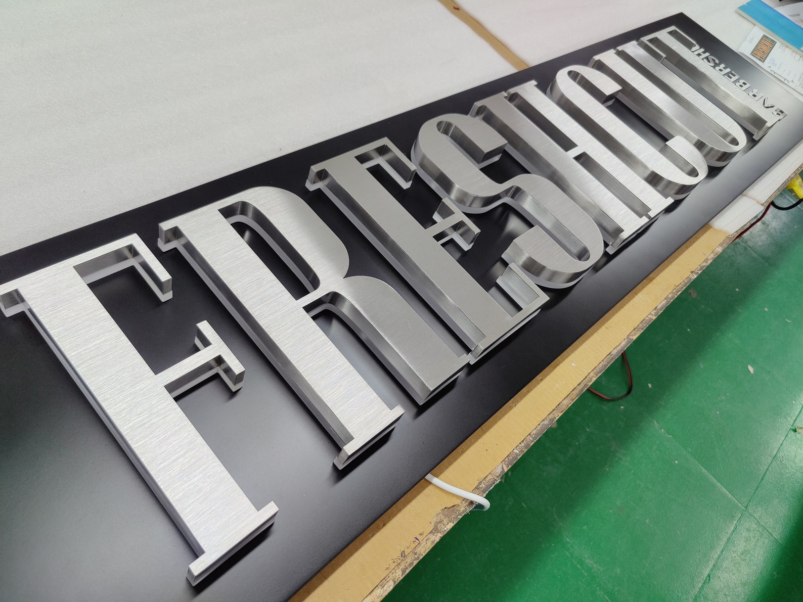 Brushed Silver Metal Backlit Sign With Backing Panel Backlit - Etsy