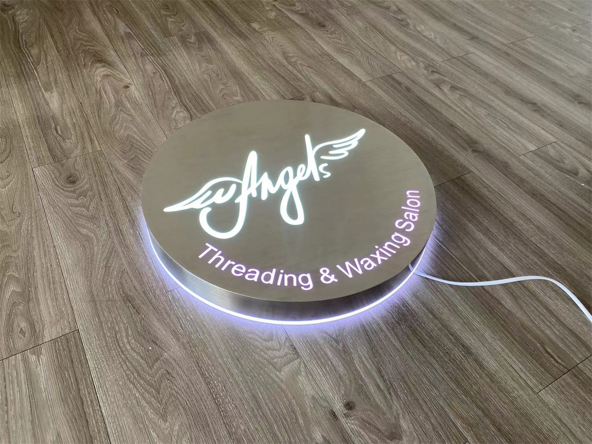 Custom LED Backlit Circle Sign: Halo Lighting Logo - Etsy