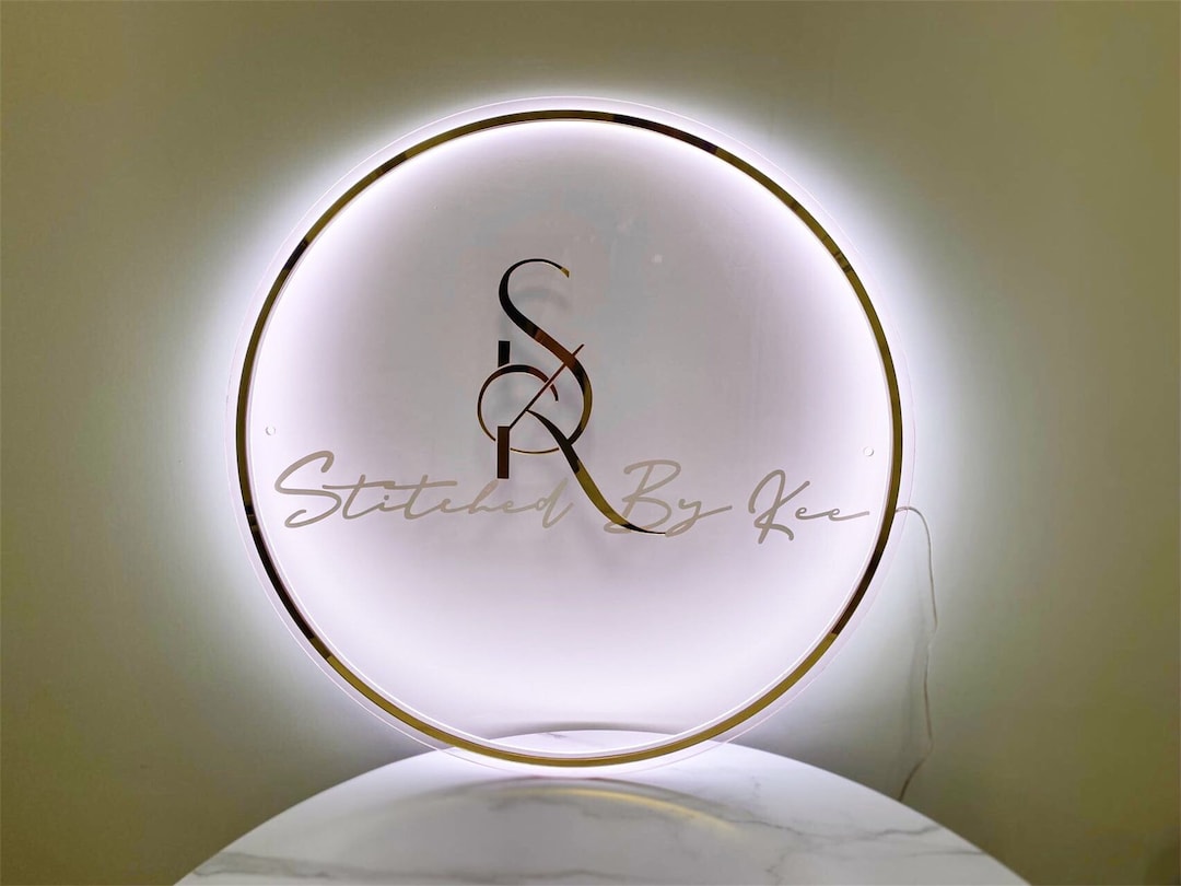 Acrylic Mirror Gold Sign, Salon Business Sign, Customized Sign, Wall ...