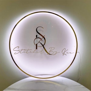 Acrylic Business Sign With 3D Mirror Lettering, Creative Pink Logo ...