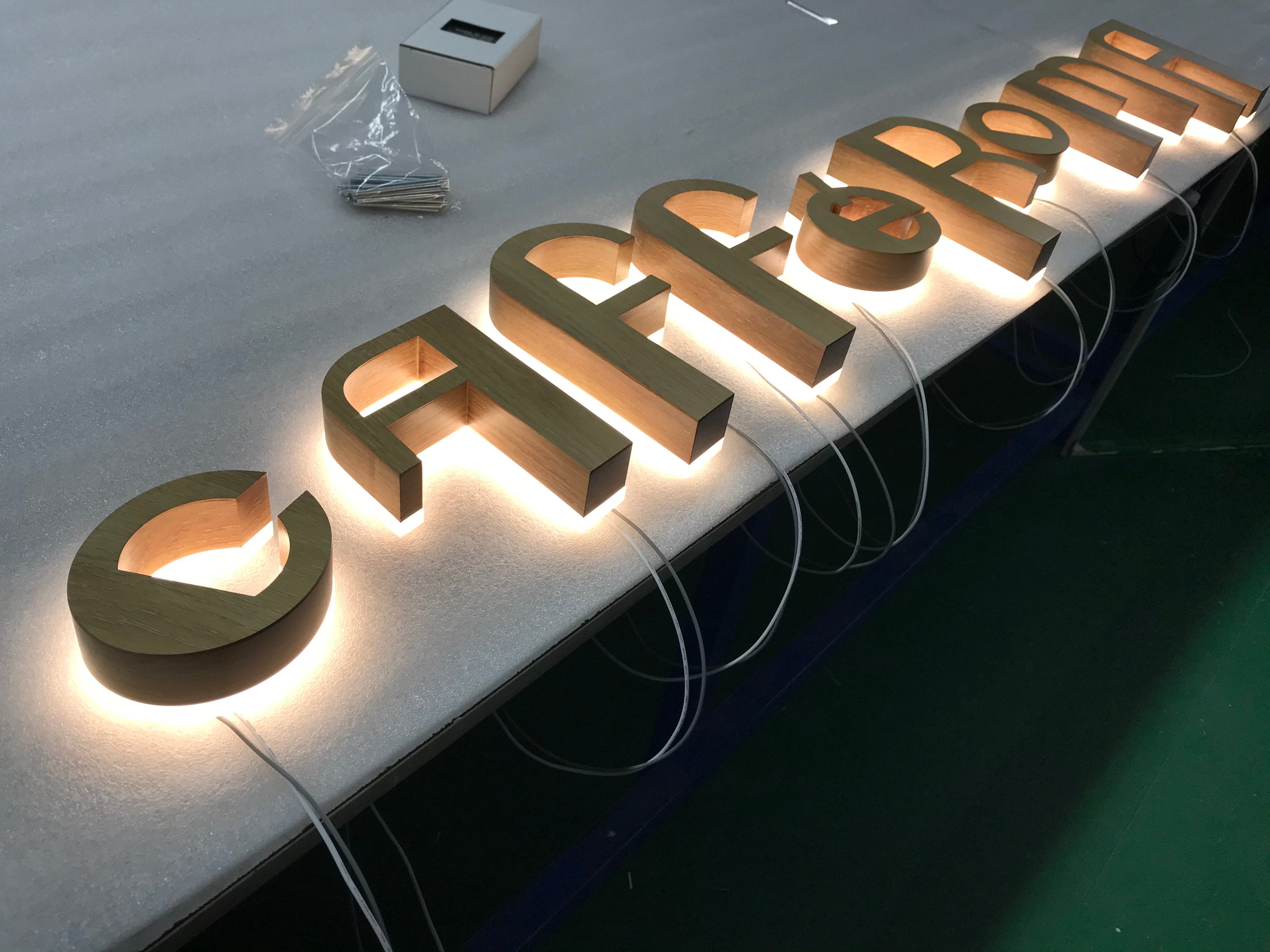 Custom Stainless Steel Backlit Sign, Business Logo Letter Backlit ...