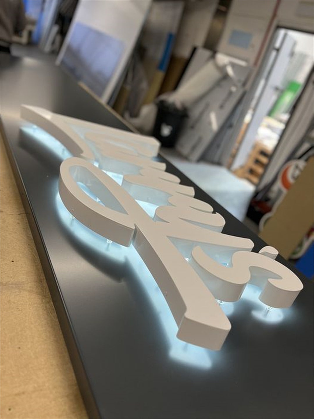 Luxury Backlit/front Lit Metal Letters, Office Wall Decor, Brushed ...