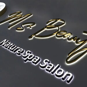 Circle Lighted Sign, 3D Lettering Signage, 3D Letters Shop Signs, 3D ...